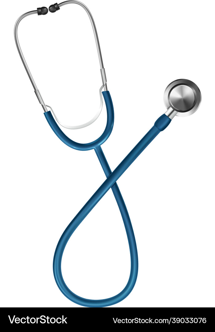 Realistic classic stethoscope composition Vector Image