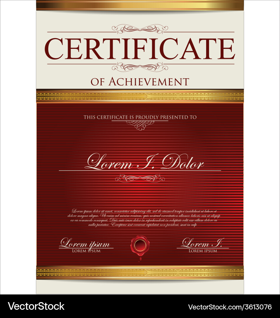 Red certificate template Royalty Free Vector Image