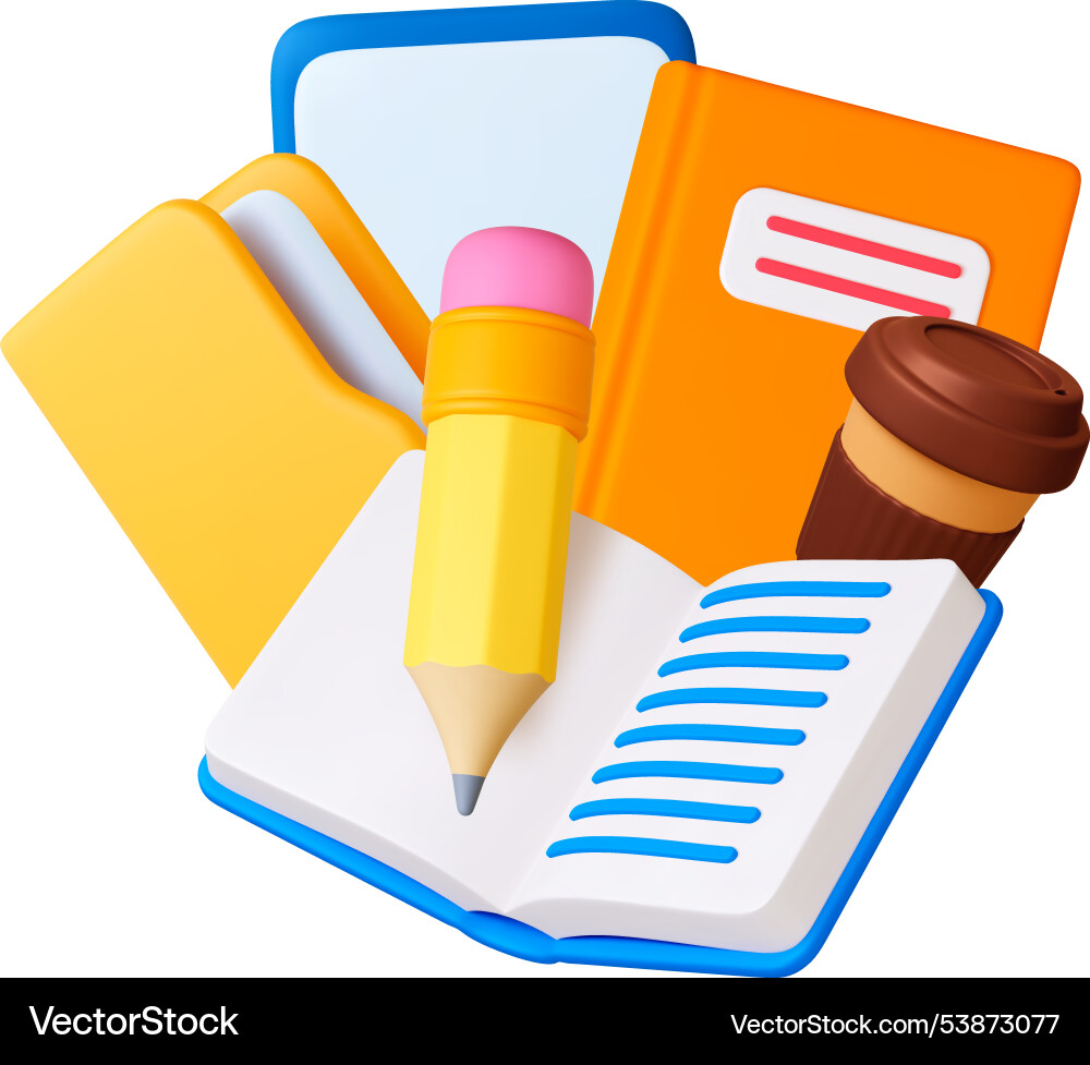 3d work and study education concept Royalty Free Vector