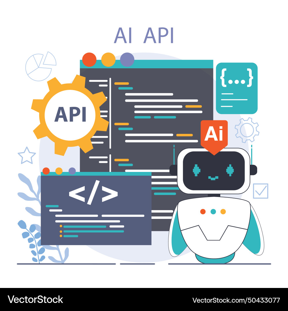 Ai integration artificial intelligence and human Vector Image