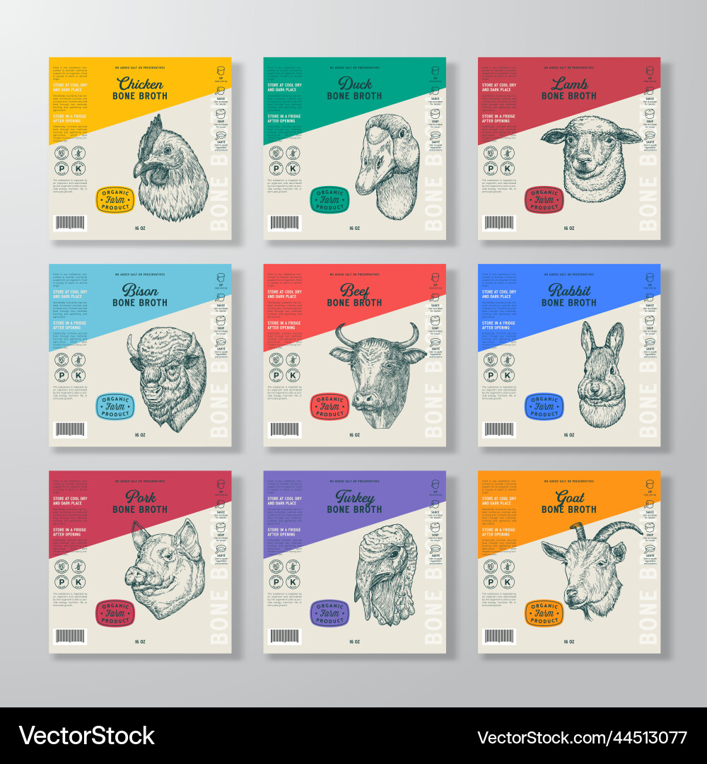 Bone Broth Labels & Templates Royalty Free Vector Image