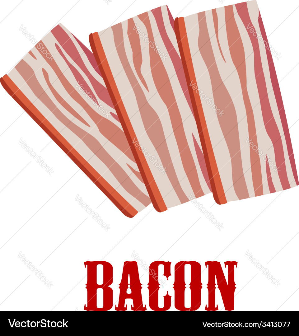 Cartoon bacon isolated on white Royalty Free Vector Image