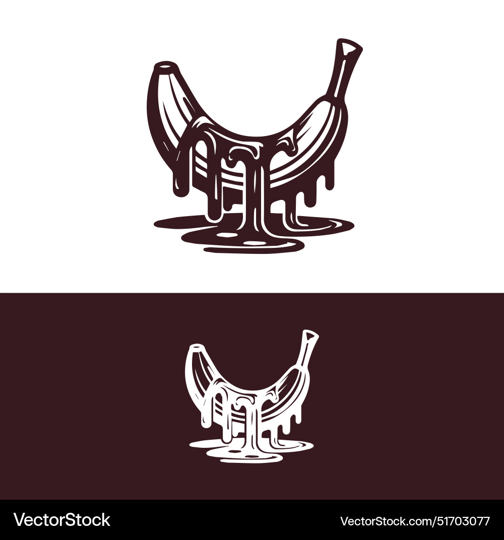 Chocolate banana logo Royalty Free Vector Image