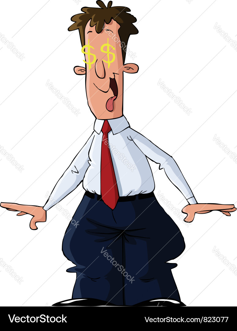 Money Eyes Man Royalty Free Vector Image - VectorStock