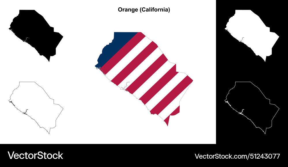 Orange outline map Royalty Free Vector Image - VectorStock