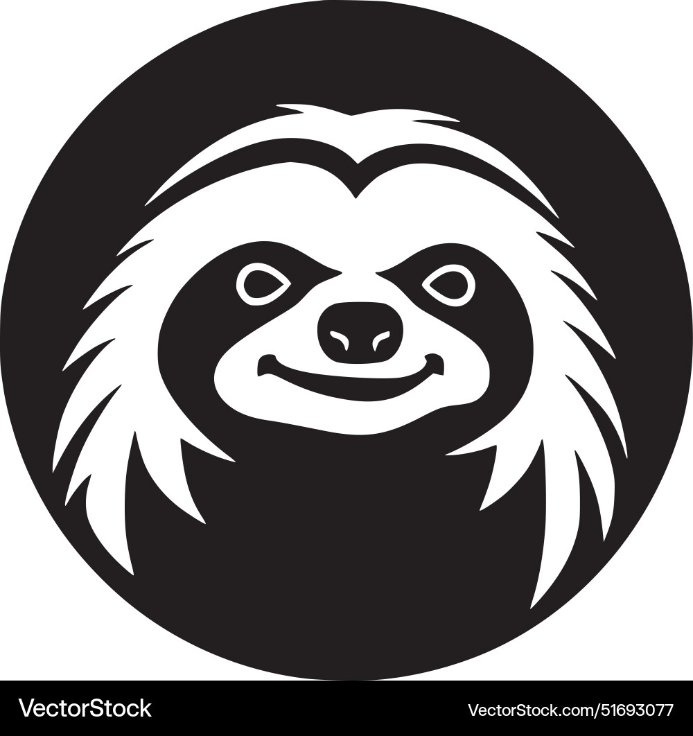 Sloth - minimalist and simple silhouette Vector Image