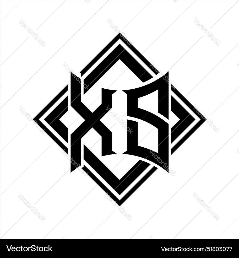 Xs letter logo with abstract shield shape Vector Image