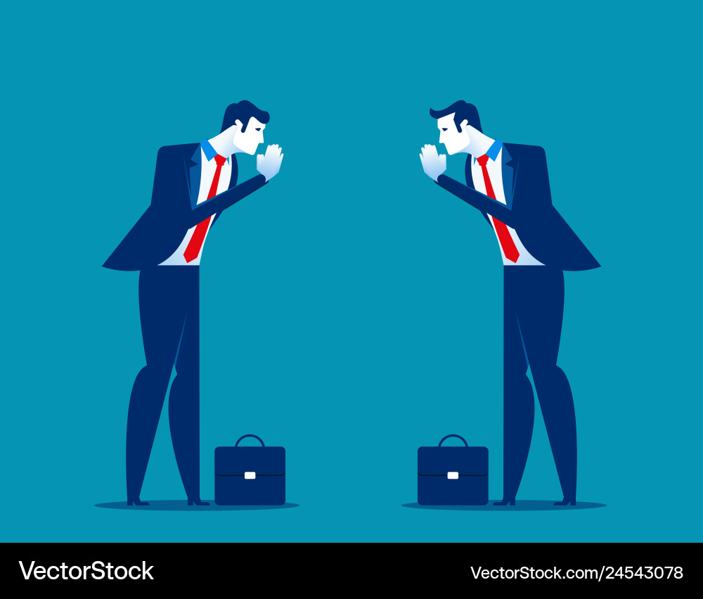 Business partners pay respect hands greeting Vector Image