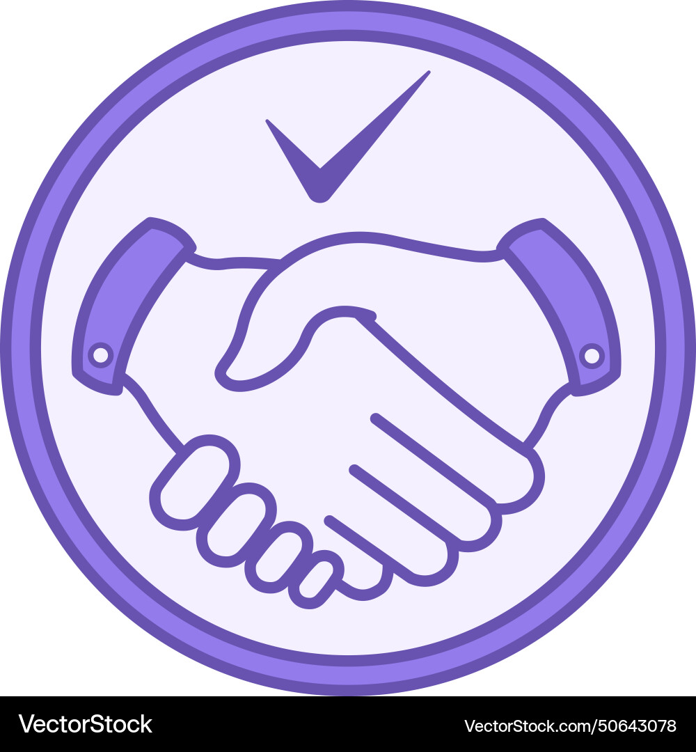 Colored handshake icon Royalty Free Vector Image