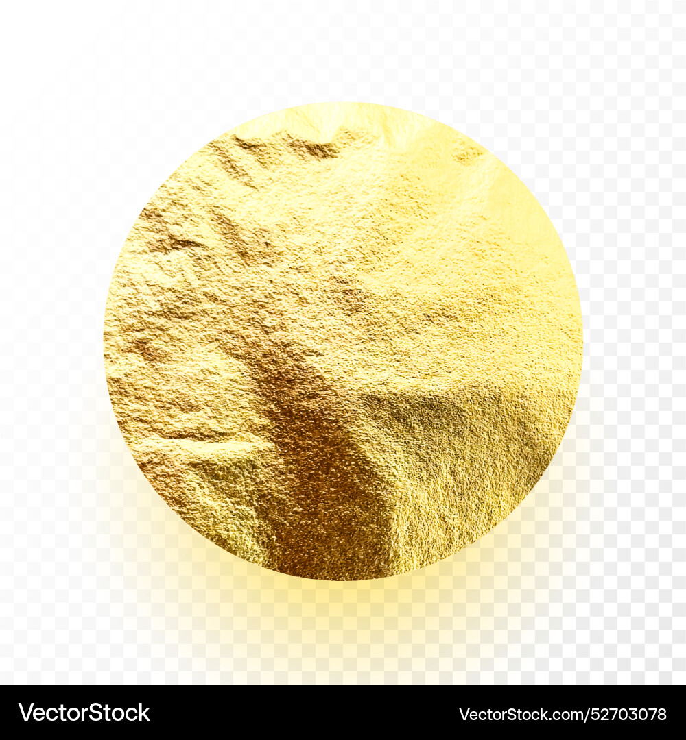 Gold foil shiny handmade circle golden Royalty Free Vector