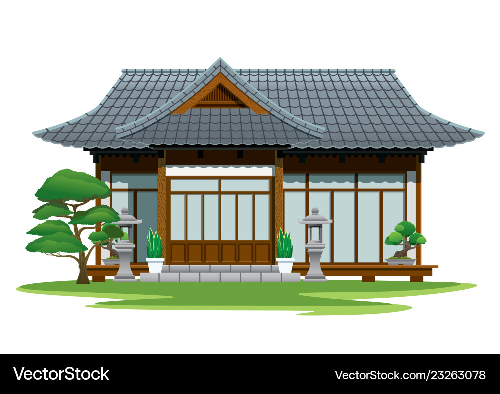 Japan traditional house Royalty Free Vector Image