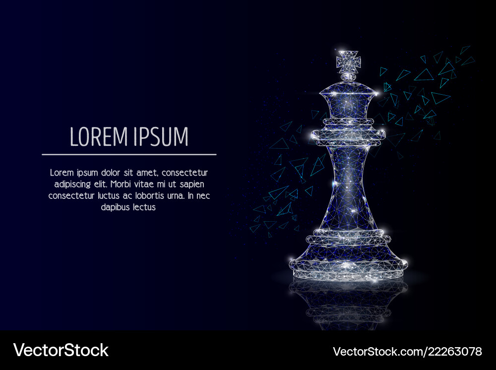 King chess piece geometric polygonal Royalty Free Vector