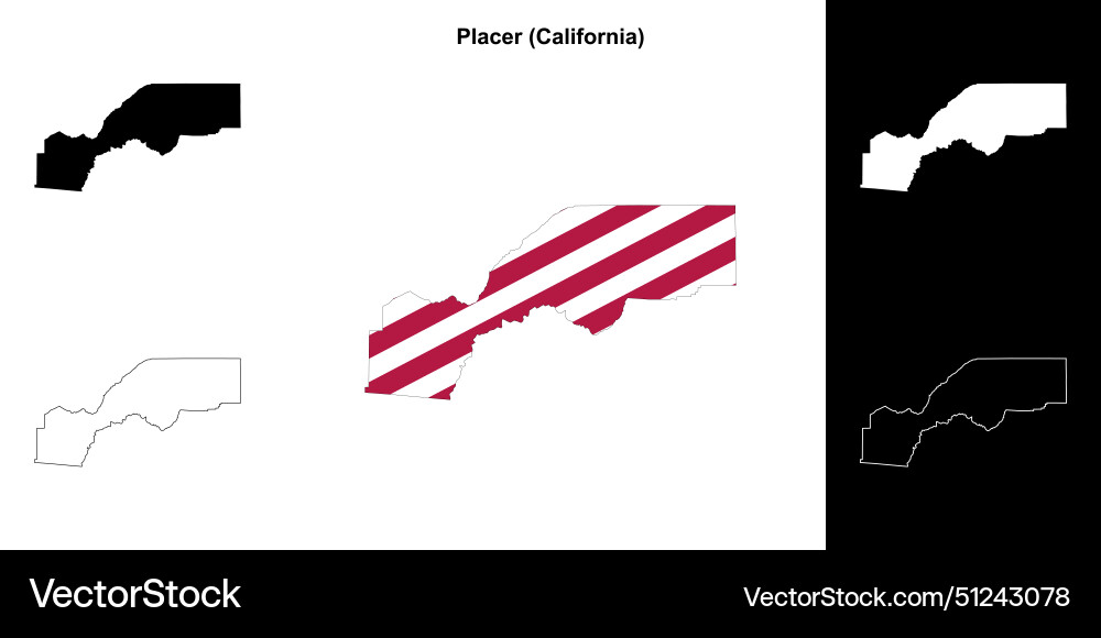Placer outline map Royalty Free Vector Image - VectorStock
