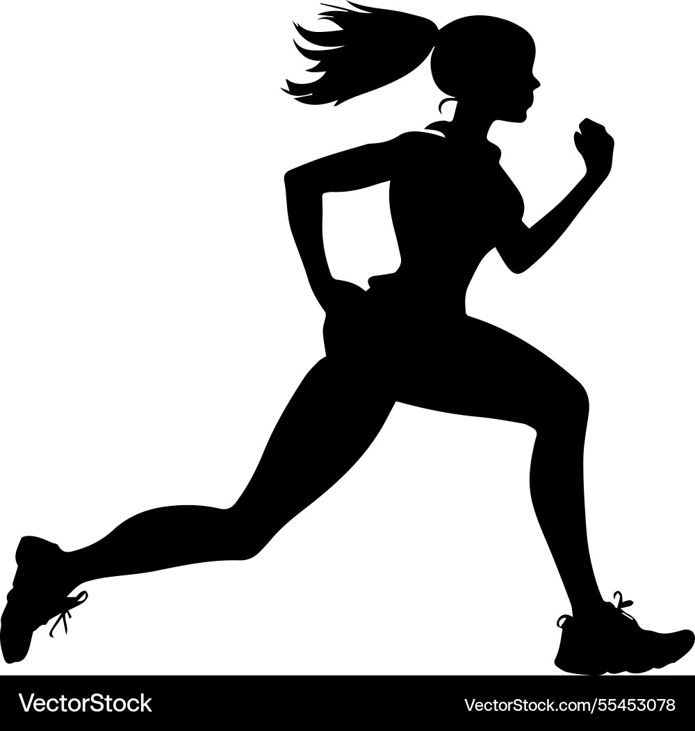 Running woman silhouette Royalty Free Vector Image