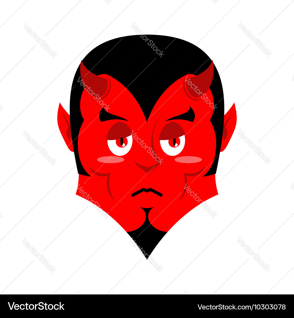 Sad satan sorrowful red devil pessimistic demon – Royalty-Free Vector ...