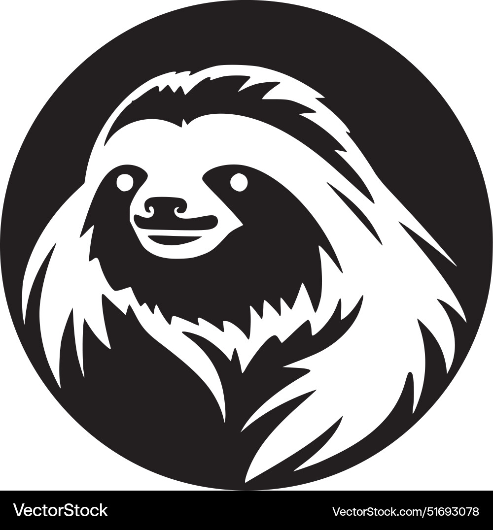 Sloth - minimalist and simple silhouette Vector Image