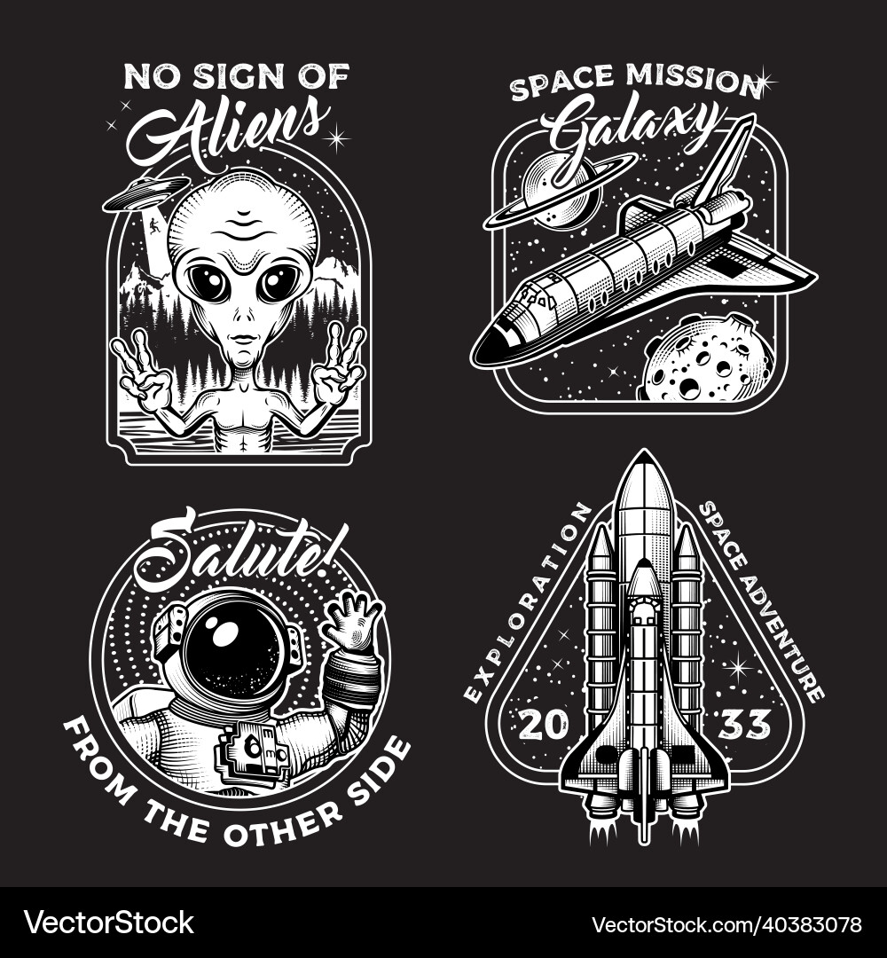 Space Exploration Logos - Collection Royalty Free Vector