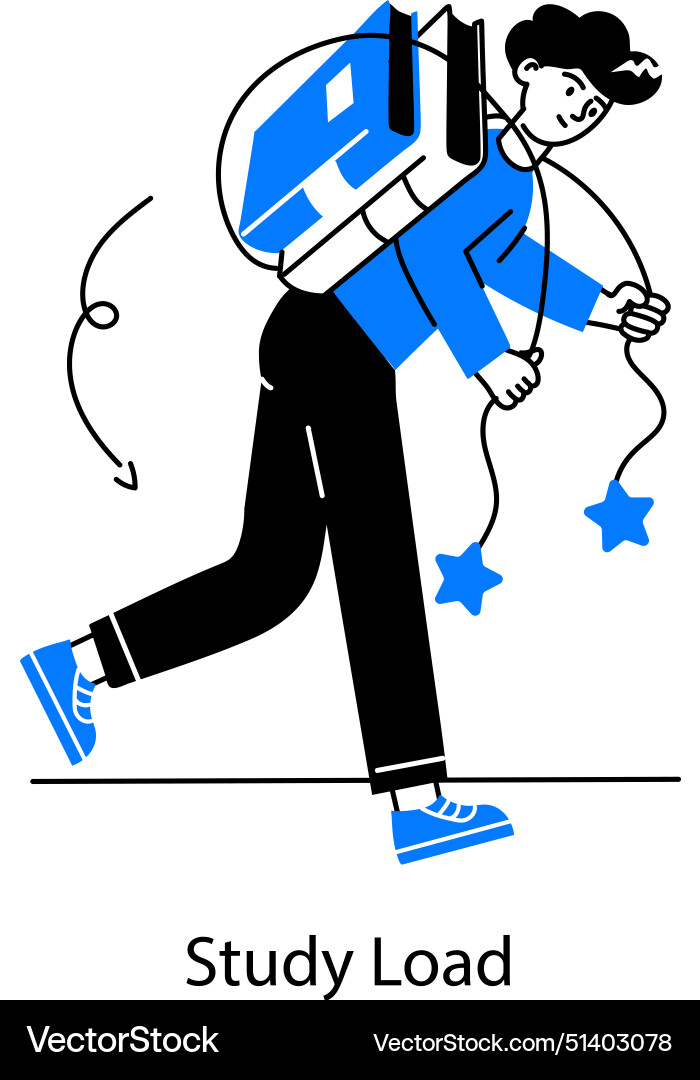 Study load Royalty Free Vector Image - VectorStock