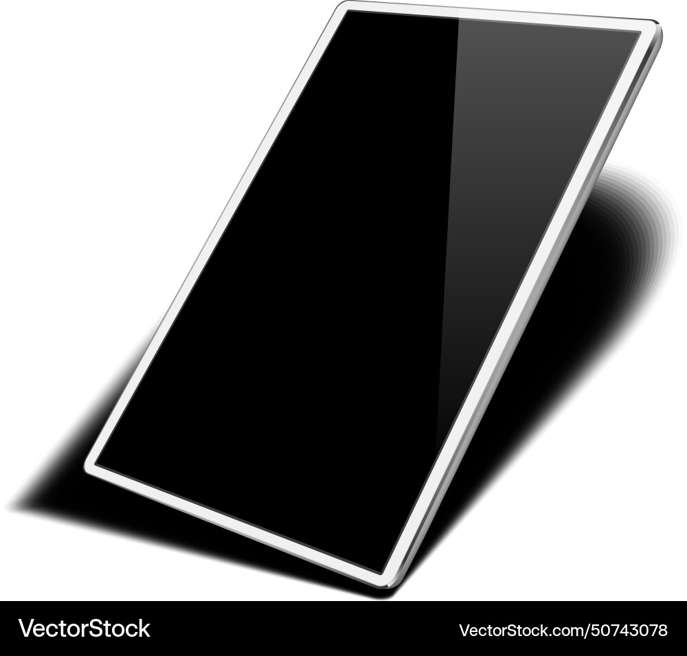Tablet screen mockup realistic angle view mobile Vector Image