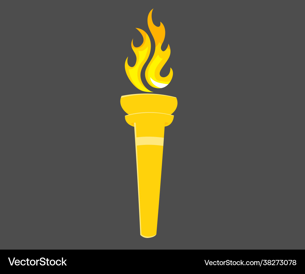 Torch game yellow design with flame Royalty Free Vector