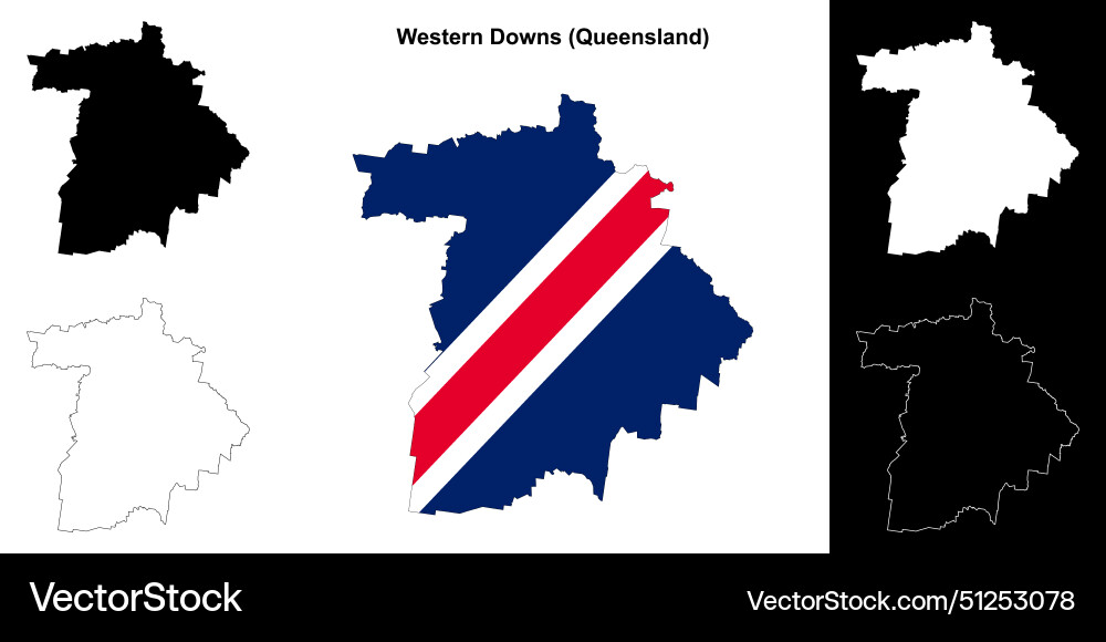 Western downs outline map Royalty Free Vector Image