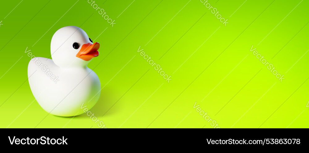 White rubber or plastic bath duck toy Royalty Free Vector