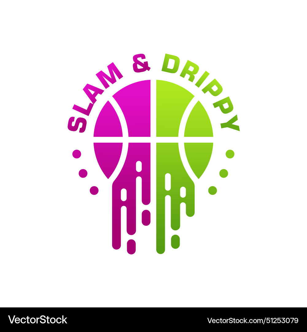 A basketball with slime Royalty Free Vector Image