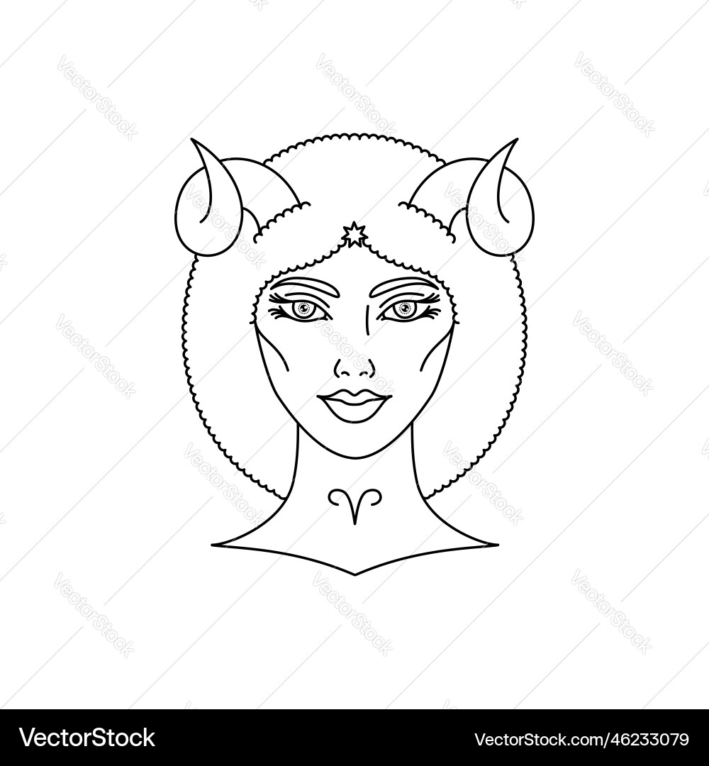Aries zodiac sign Royalty Free Vector Image - VectorStock