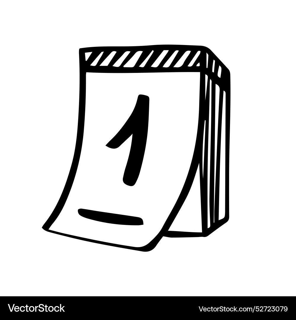 Calendar doodle schedule hand drawn sketch style Vector Image