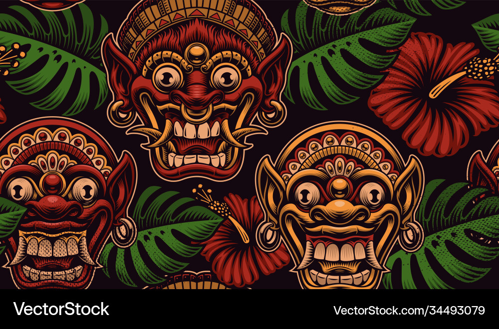 Colorful seamless background for an asian theme Vector Image