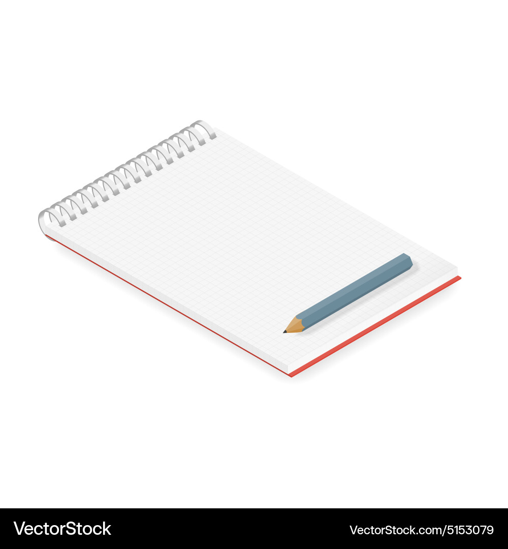 Detailed notebook isometric Royalty Free Vector Image