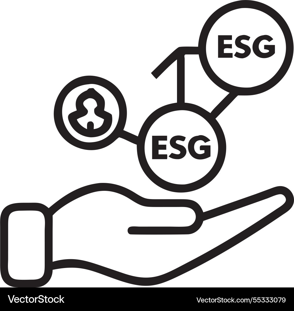 Esg icon held in hand representing environmental Vector Image