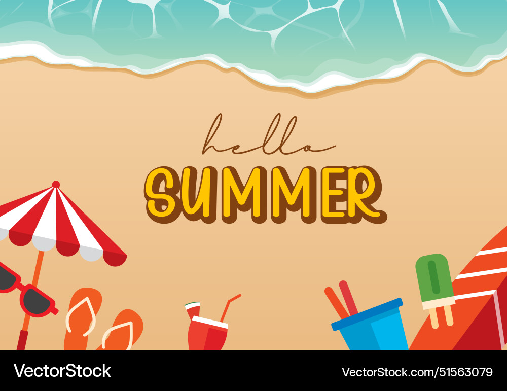 Hello summer beach banners design Royalty Free Vector Image
