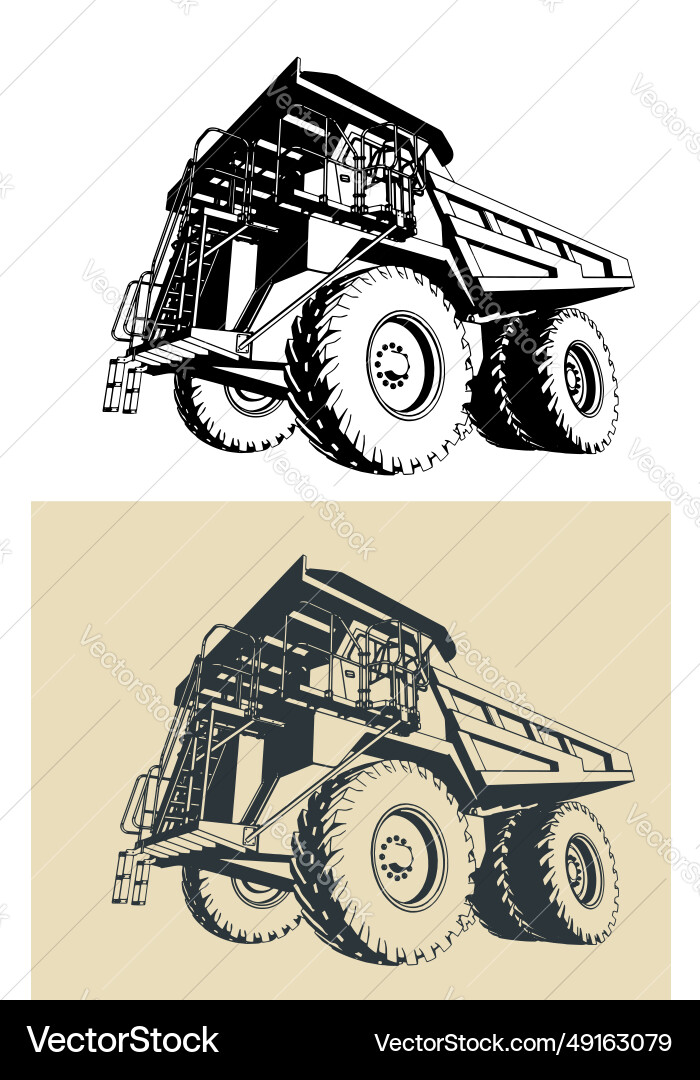 Huge mining dump truck Royalty Free Vector Image