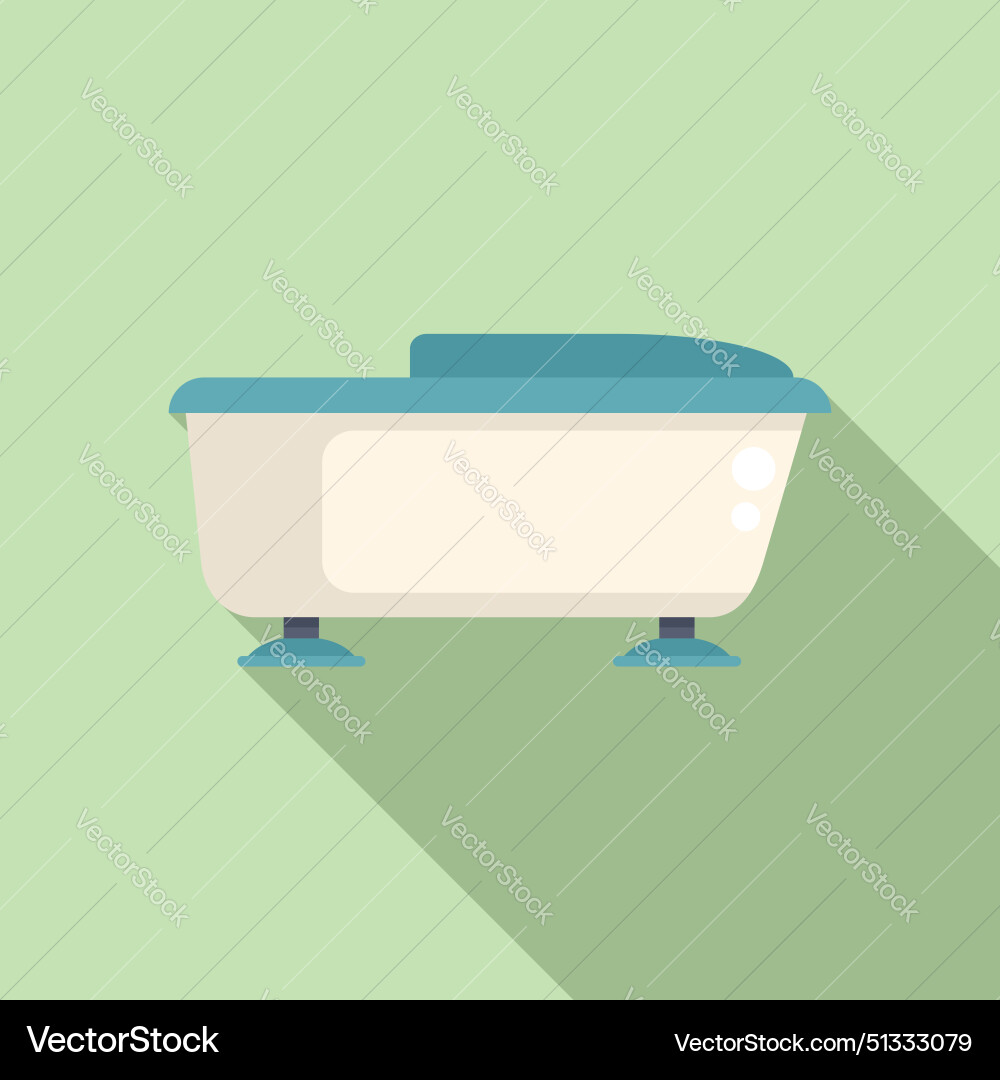 Modern bathtub with long shadow Royalty Free Vector Image