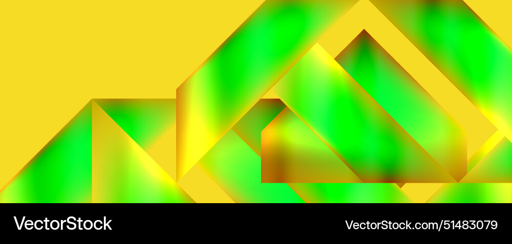 Neon color abstract geometric shapes background Vector Image