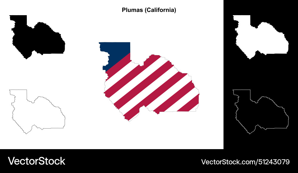 Plumas outline map Royalty Free Vector Image - VectorStock