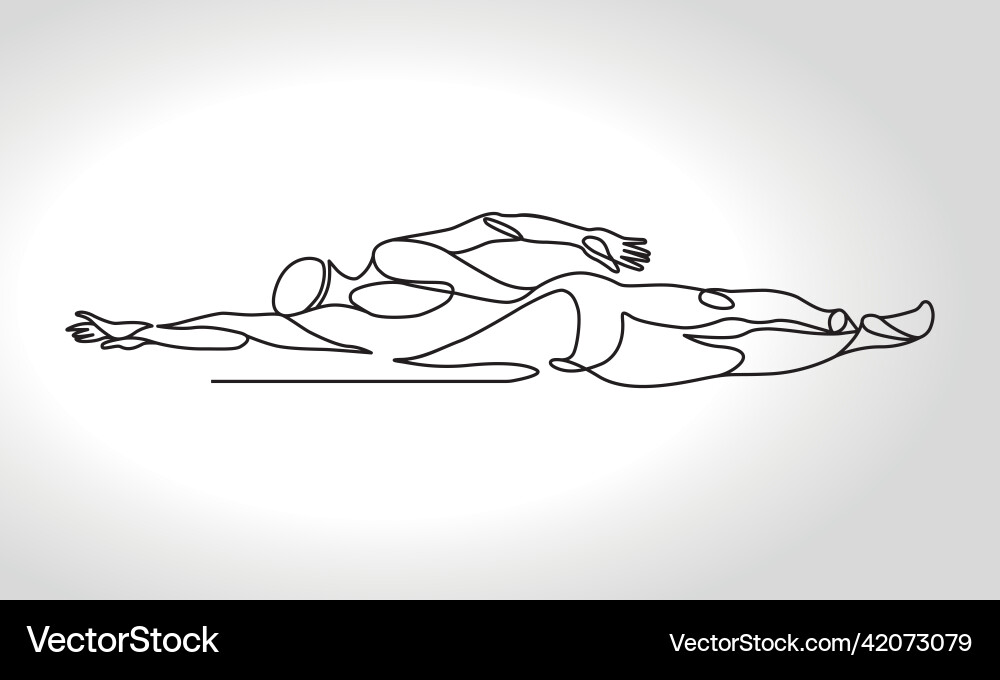 Single one continuous line drawing of front crawl Vector Image