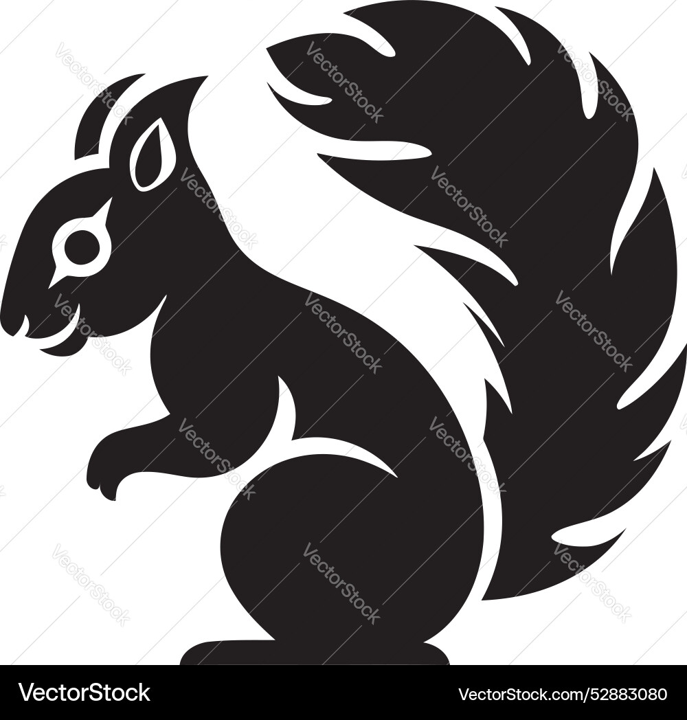 Black and white squirrel icon squirrel graphic Vector Image