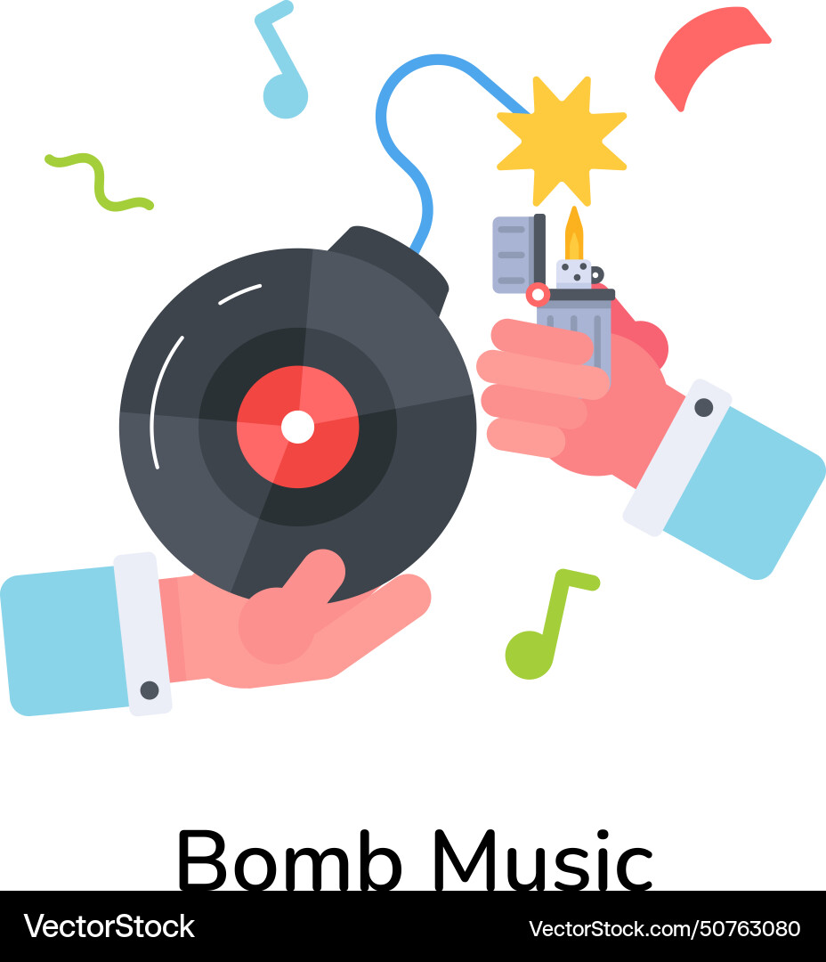 Bomb music Royalty Free Vector Image - VectorStock