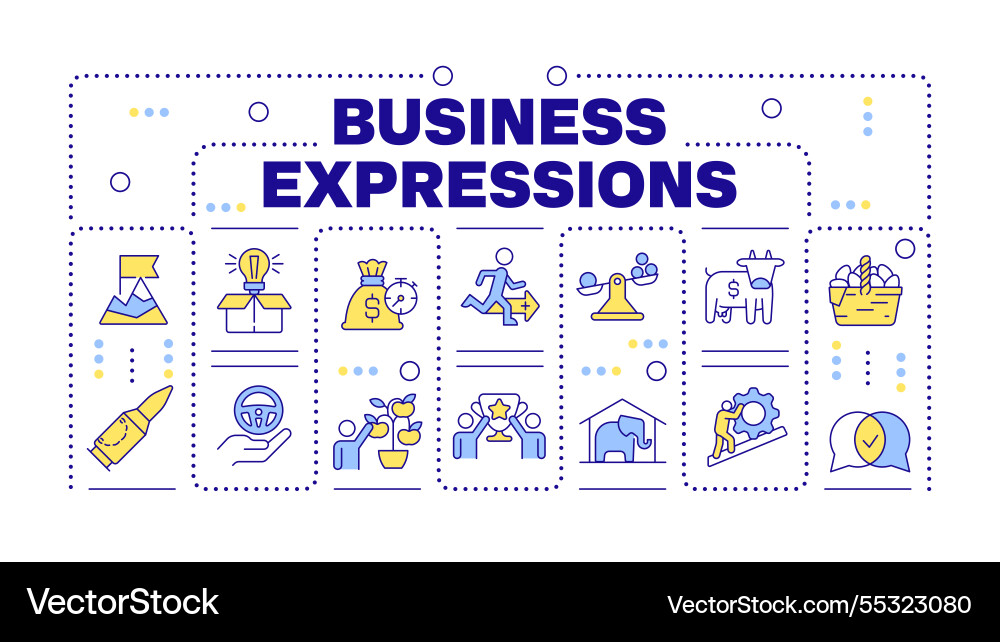 Business expressions word concept isolated Vector Image