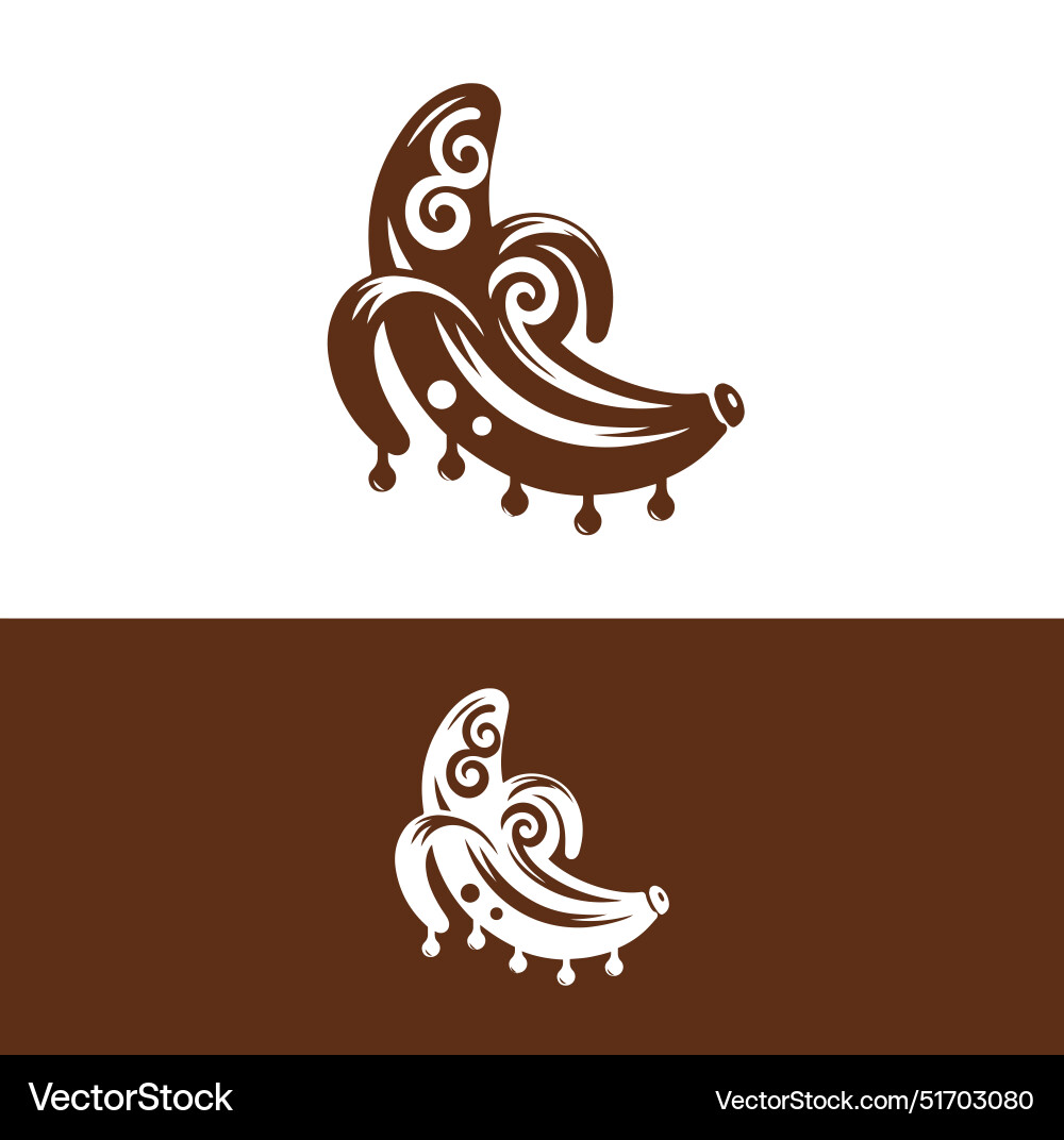 Chocolate banana logo Royalty Free Vector Image