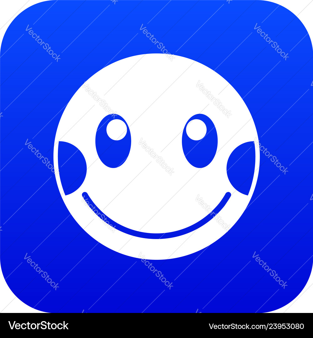 Embarrassed emoticon digital blue Royalty Free Vector Image