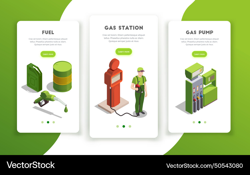 Gas station vertical banners Royalty Free Vector Image