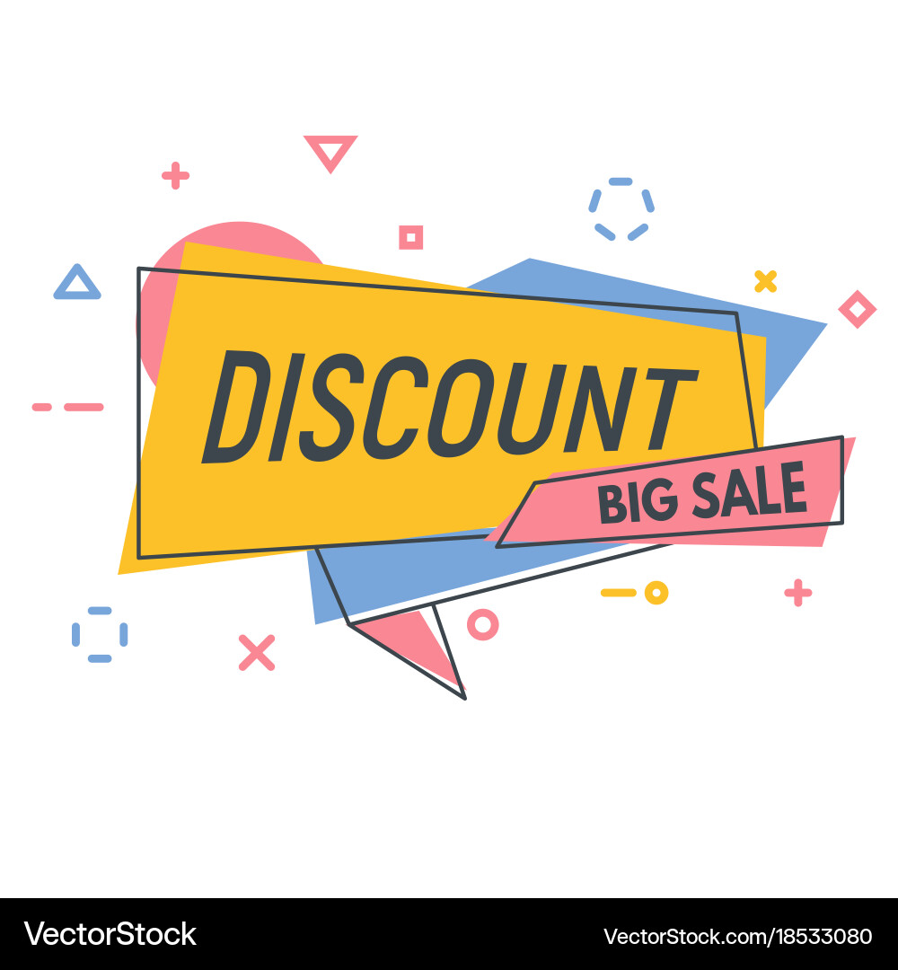 Line discount banner Royalty Free Vector Image