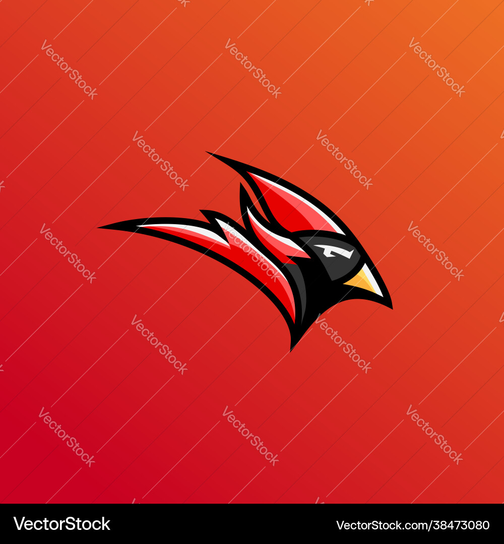Red Cardinal Mascot Logo Royalty Free Vector Image