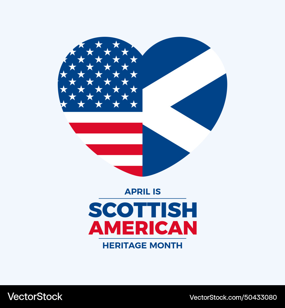 Scottish american heritage month poster Royalty Free Vector