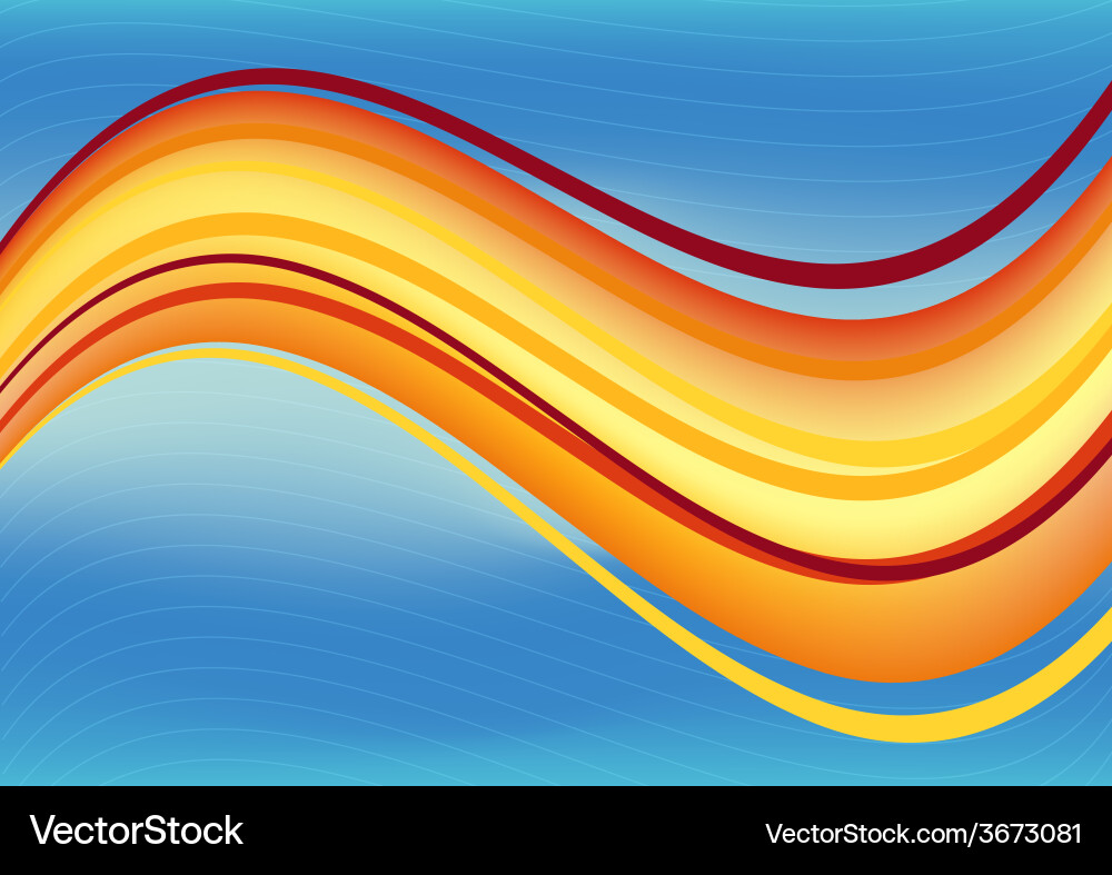 Blue and orange waves package background Vector Image