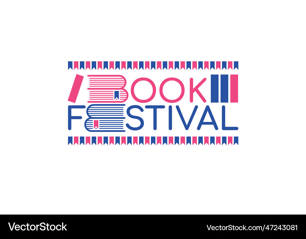 Book festival logo or icon Royalty Free Vector Image