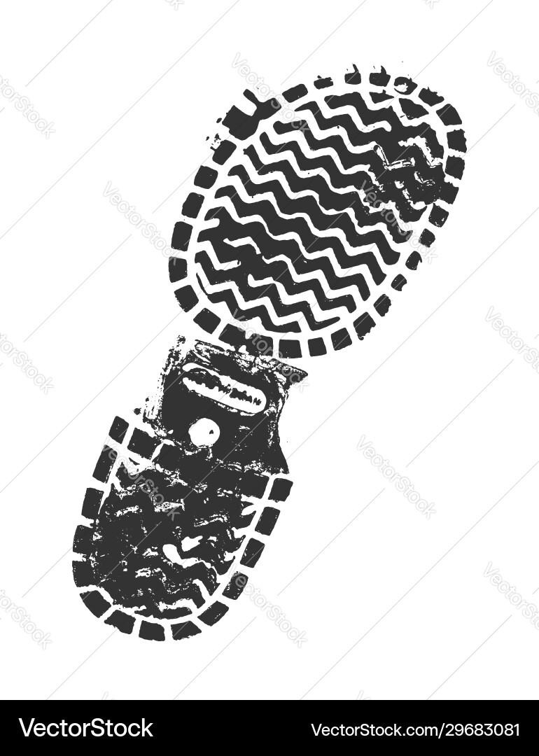 Boot print isolated on white background Royalty Free Vector